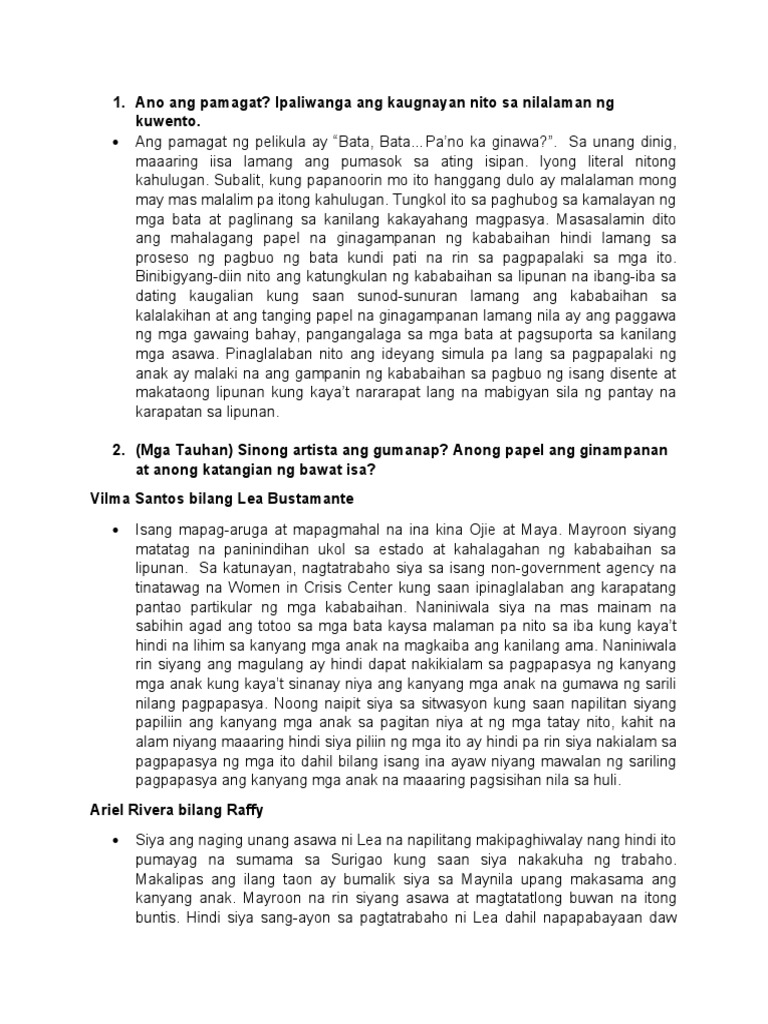 Bata Bata Paano Ka Ginawa | PDF