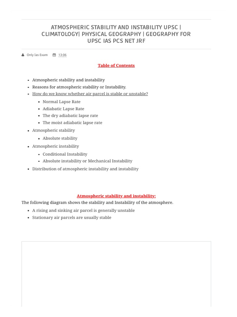 Atmospheric Stability and Instability UPSC - Climatology - Physic | PDF | Physical Geography ...