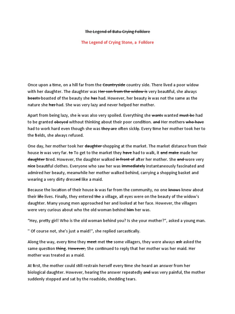Batu Crying Stone Folklore Tale | PDF