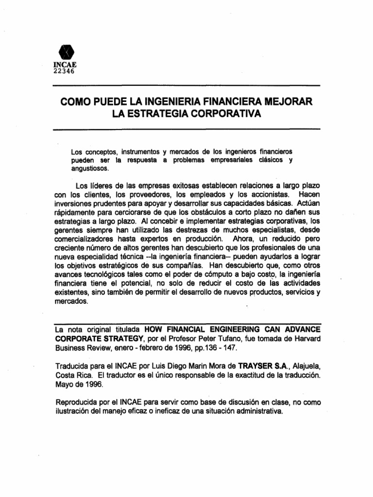 Ingenieria Financiera | PDF | Mercado (economía) | Compartir (Finanzas)