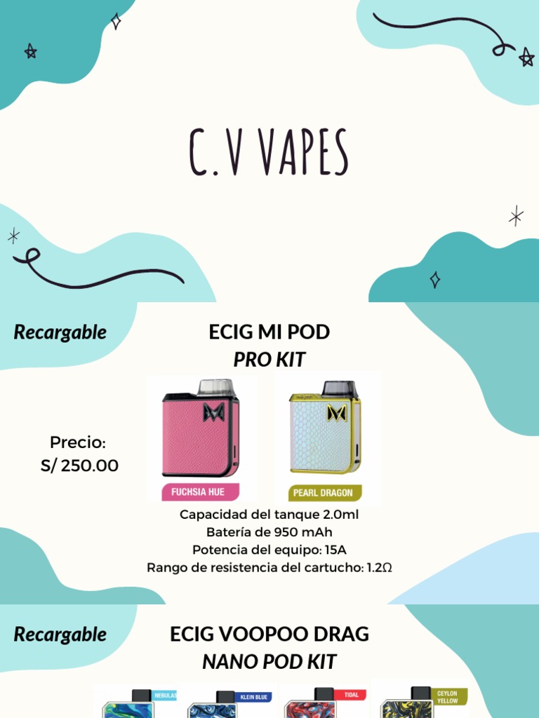 C.V Vapes Catálogo | PDF | Carga eléctrica | Electricidad