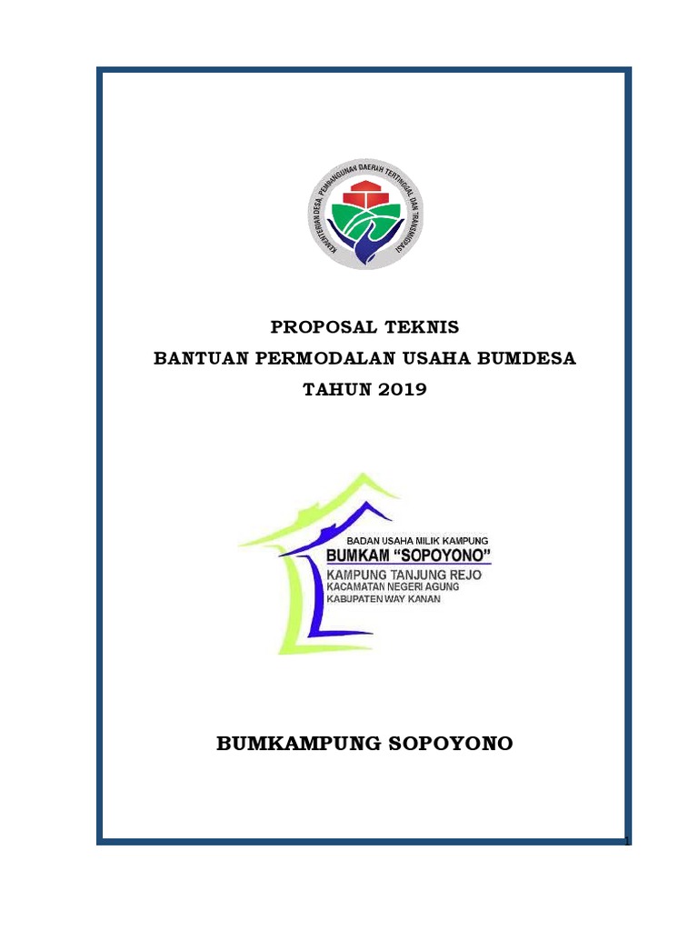 Proposal Bumdes Sopoyono | PDF