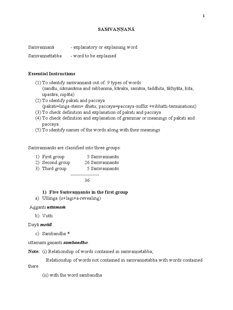 Additional Handout On Sa Vannana | PDF | Grammatical Number | Languages