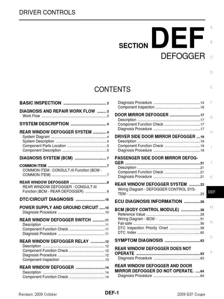 Defogger: Section | PDF | Fuse (Electrical) | Airbag