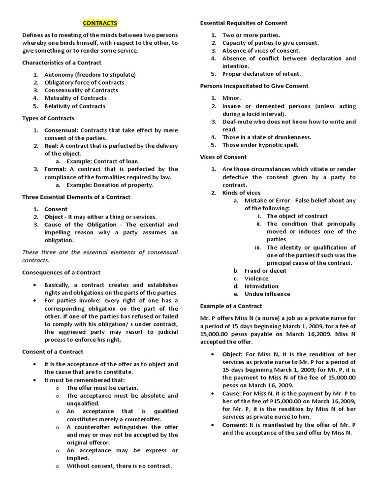 NLM - Contracts | PDF | Offer And Acceptance | Consent