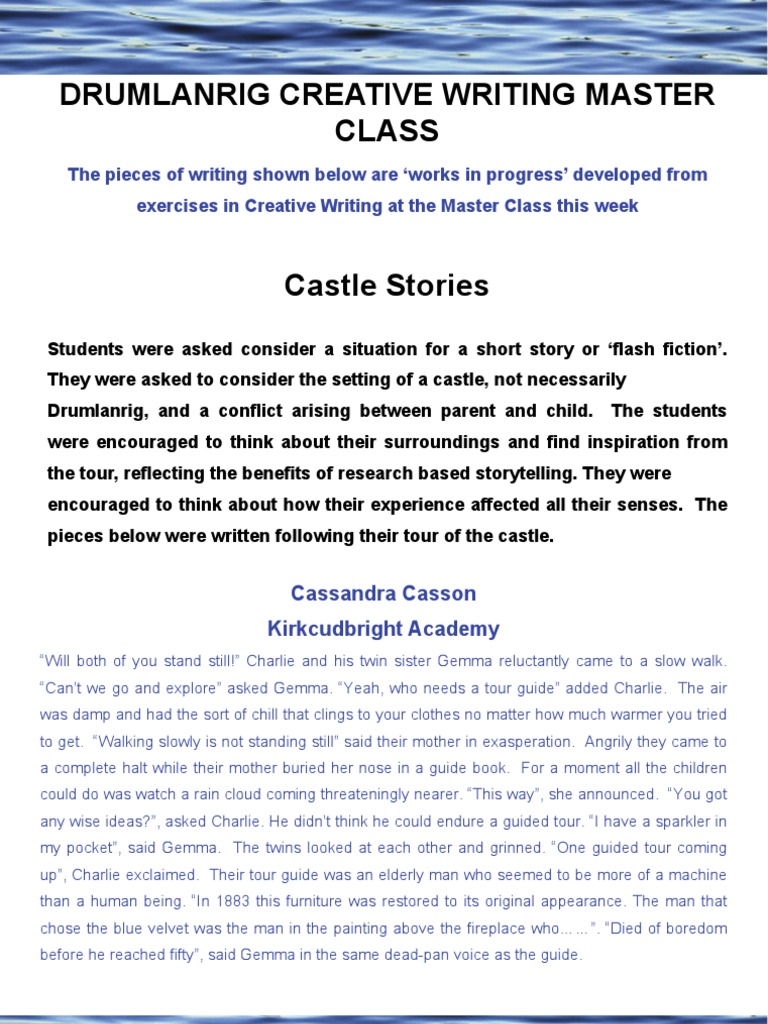 Drumlanrig Creative Writing Master Class | PDF
