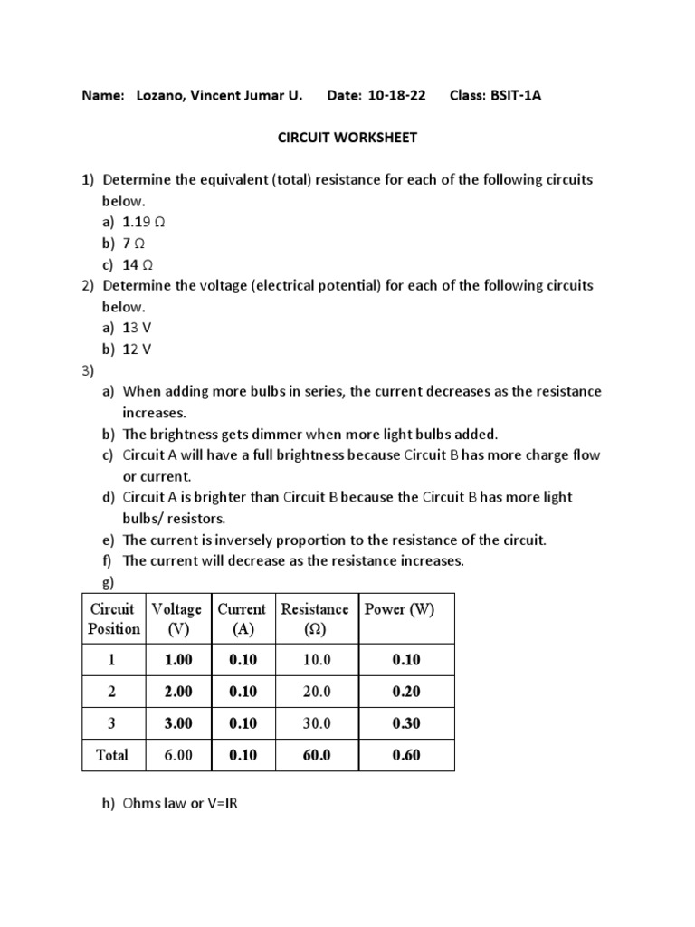 Activity 4 - Circuit Diagram | PDF | Series And Parallel Circuits ...
