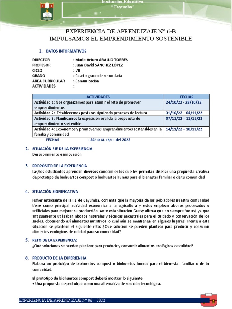 4º Eda 6-b Comu - 2022 Urbano | PDF | Aprendizaje | Evaluación