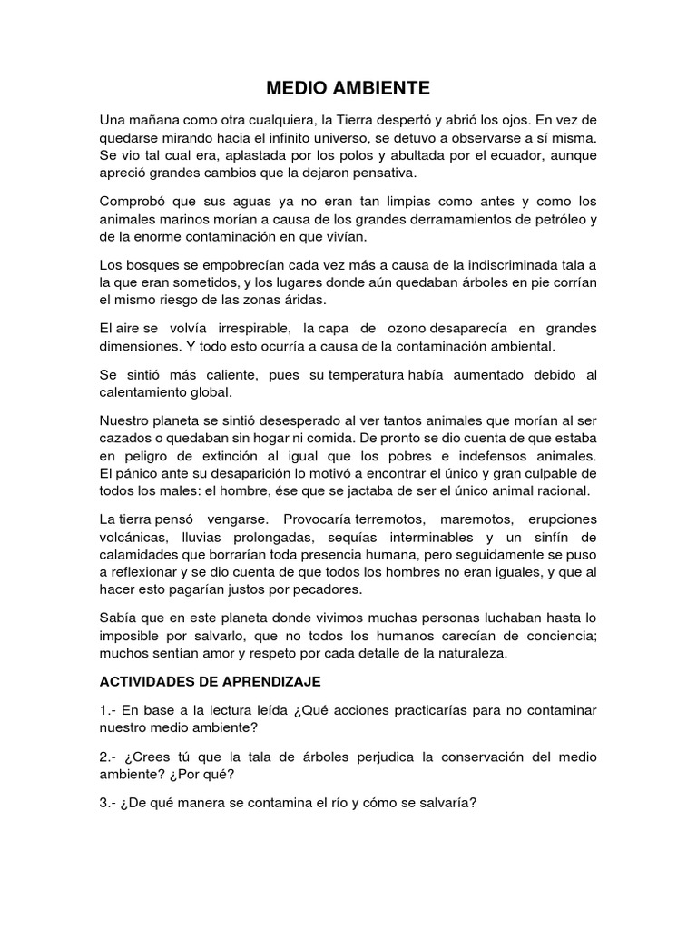 Lectura-Medio Ambiente | PDF
