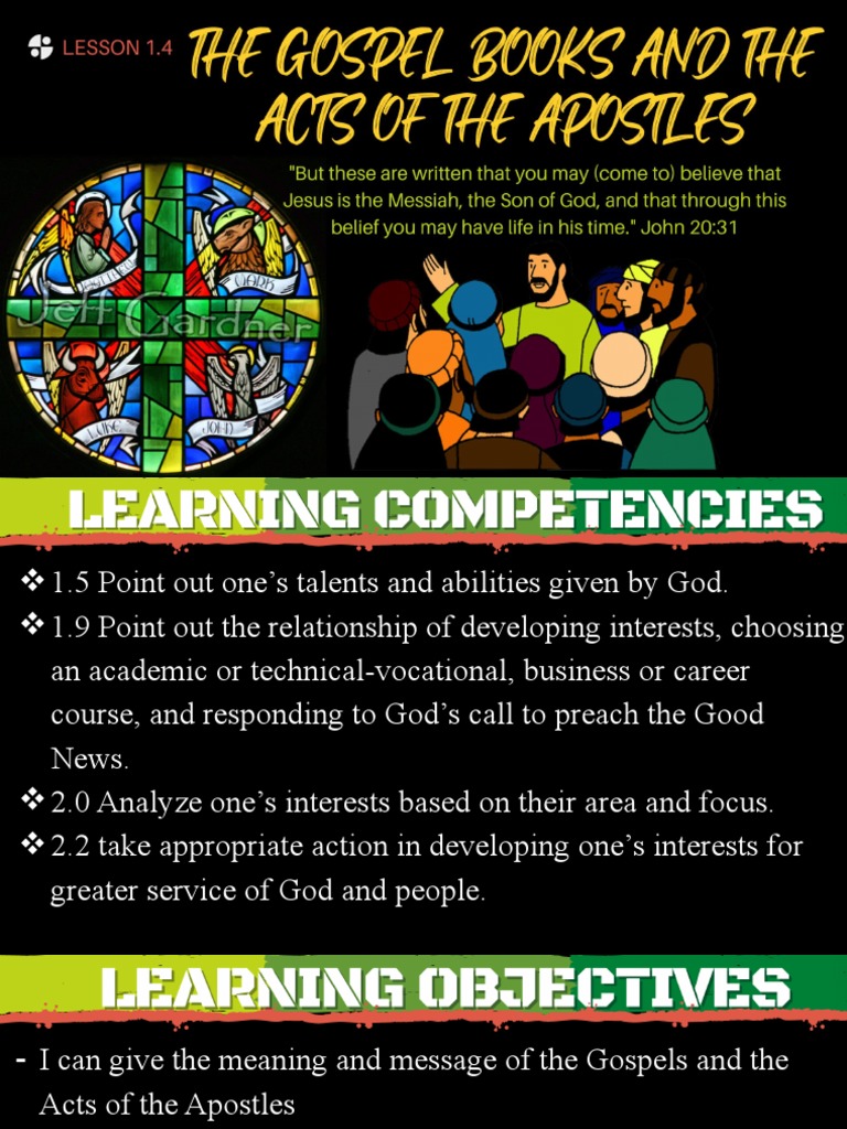 Unit 1 Lesson 4 The Gospel Books and The Acts of The Apostles | PDF