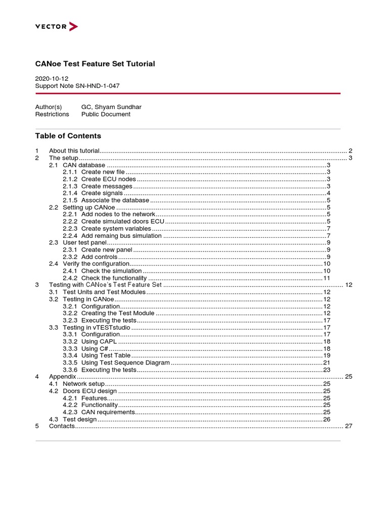 SN-HND-1-047 CANoe Test Feature Set Tutorial | PDF | Computer File ...