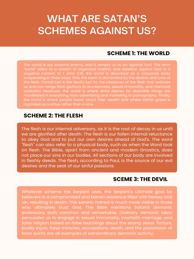 What Are Satan's Schemes Against Us | PDF | Satan | Lust
