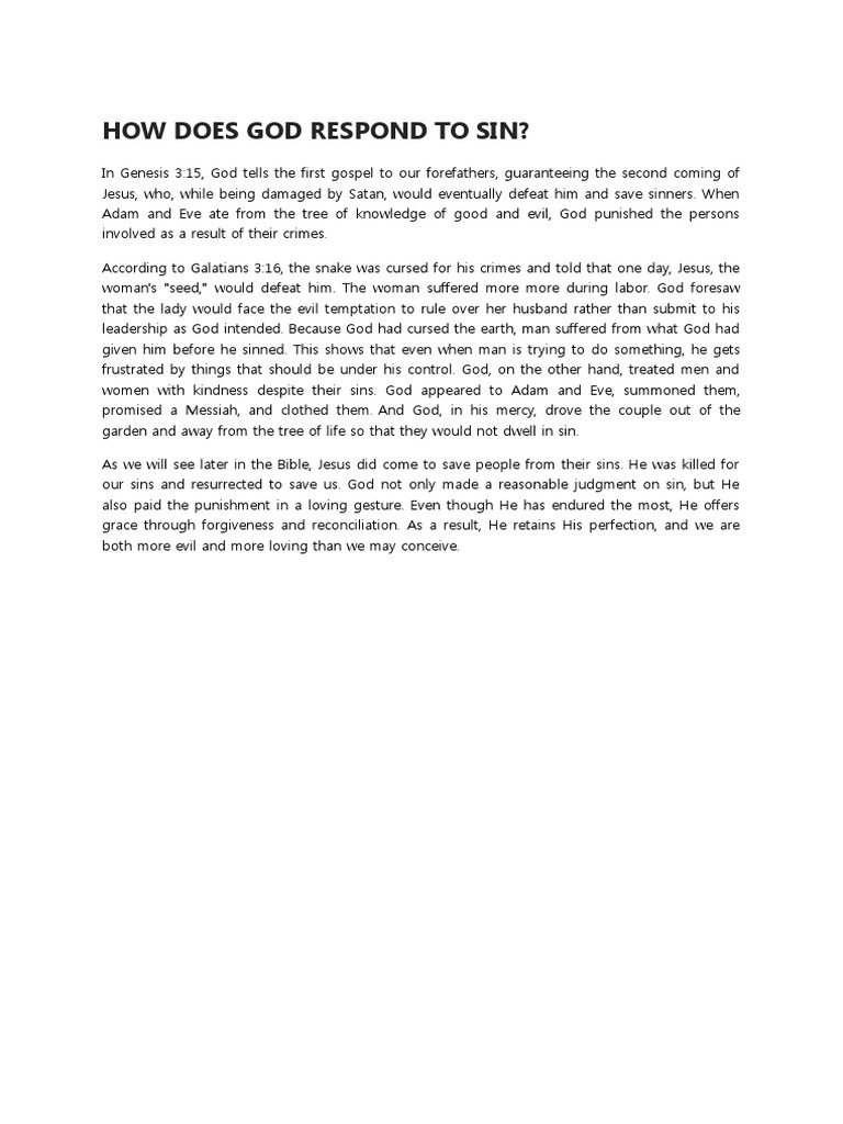 God's Response to Human Sin | PDF