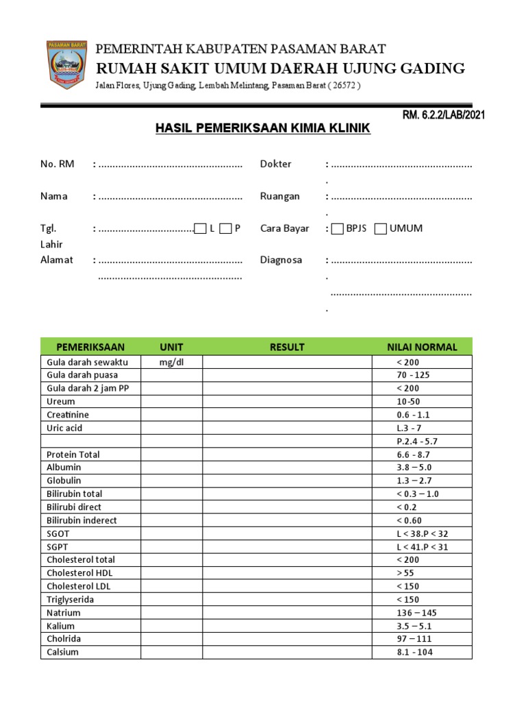 6 2 2 Hasil Pemeriksaan Kimia Klinik Pdf