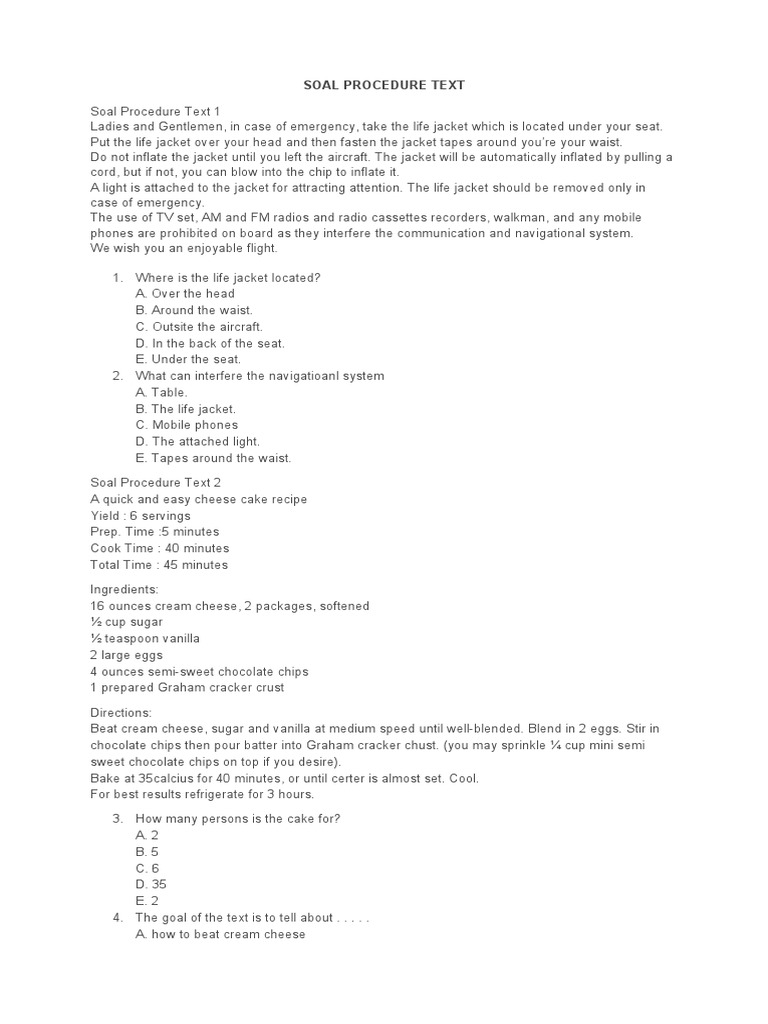 Soal Procedure Tex1 Pendampingan | Download Free PDF | Compact Disc | Cakes