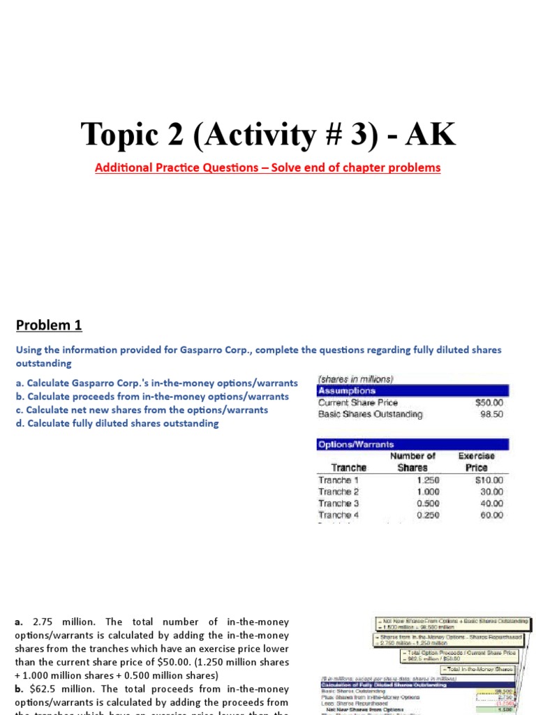 BNFN 4309 - Topic 2 (Activity # 3) - AK | PDF | Equity (Finance ...