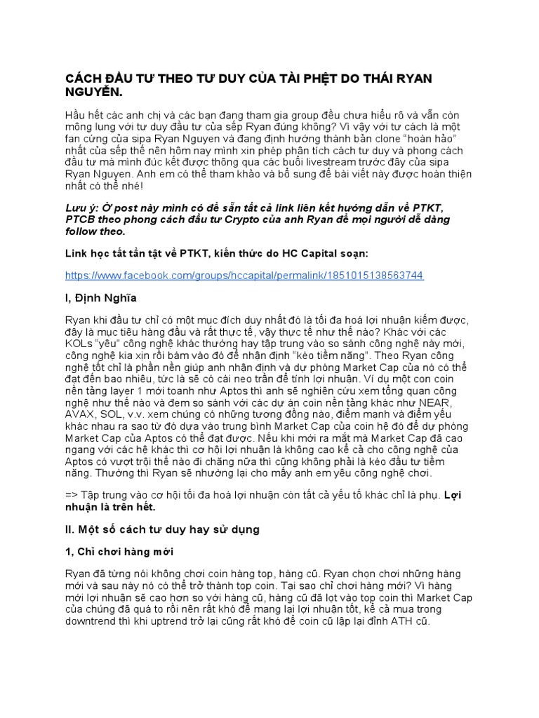 Đầu tư theo phong cách của tài phệt Do Thái Ryan Nguyễn | PDF