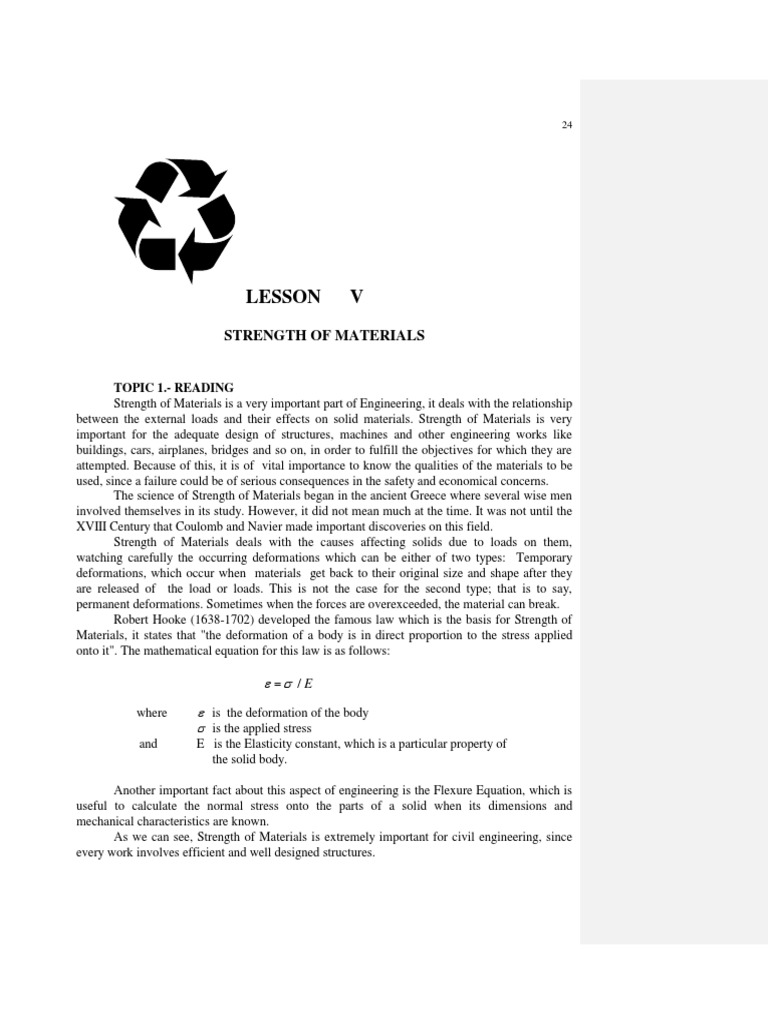 Strenght of Materials | PDF | Deformation (Engineering) | Strength Of Materials