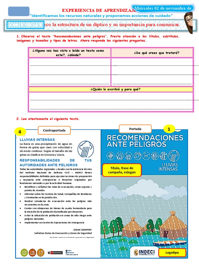 D3 A1 FICHA Conozco La Estructura de Un Díptico y Su Importancia para ...