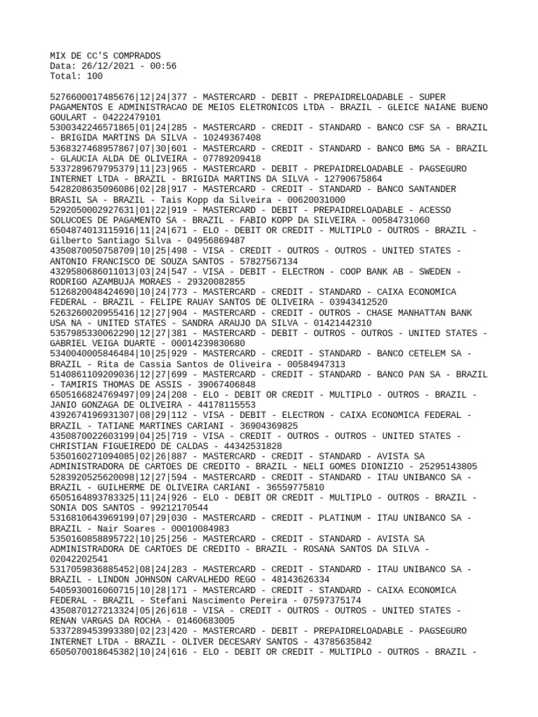 Lista 100 MIX 26 12 2021 00 56 | PDF | Debit Card | Master Card