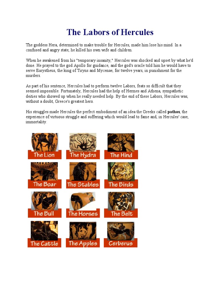 12 Labors of Hercules | PDF | Argonauts | Ancient Greek Religion