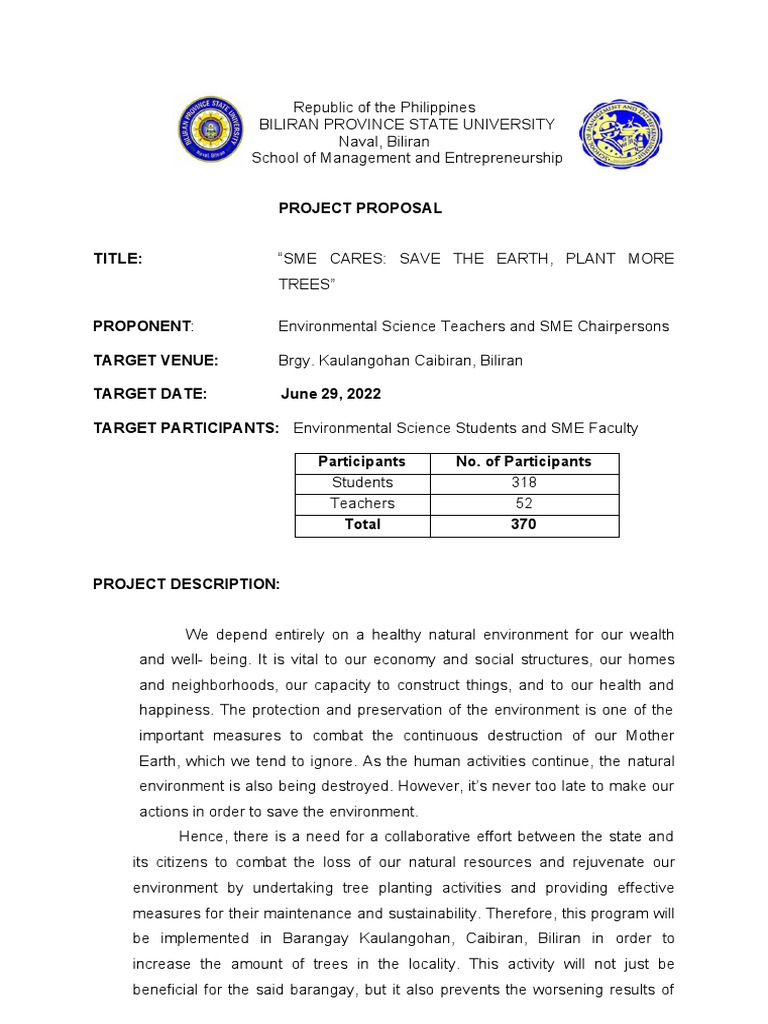 Tree Planting Proposal Final | PDF | Natural Environment | Sustainability