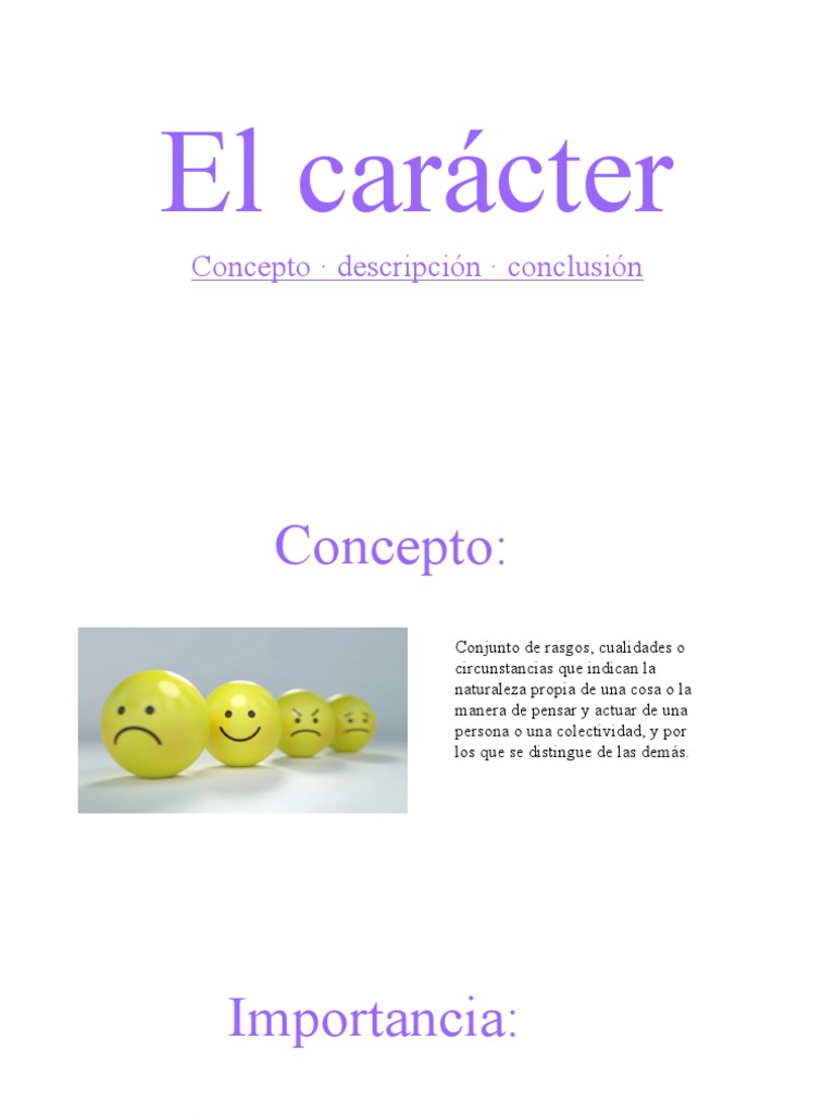 El Carácter | PDF