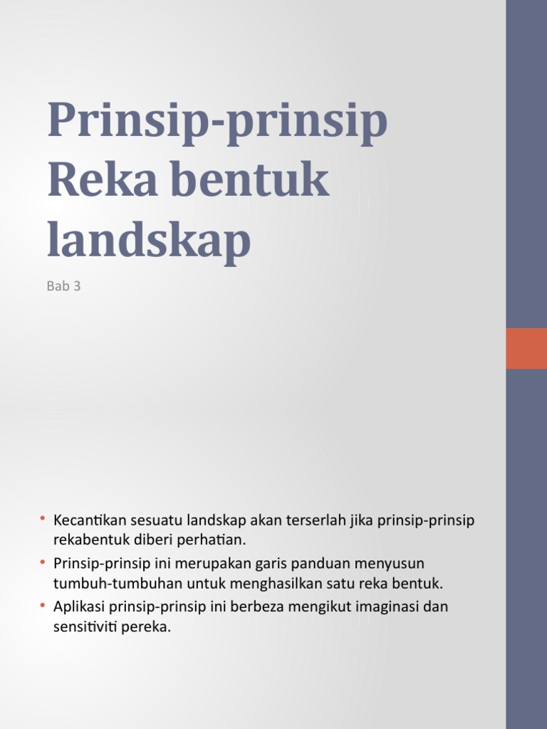 Bab 3 - Prinsip-Prinsip Reka Bentuk Landskap | PDF