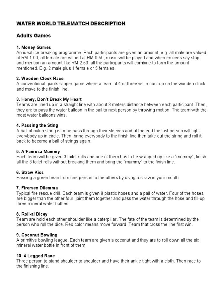 Water Theme Park Telematch - Description | PDF