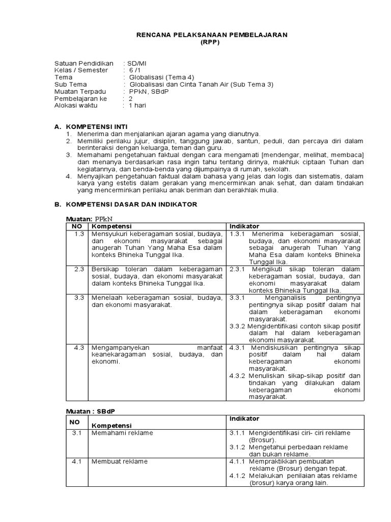 Rencana Pelaksanaan Pembelajaran (RPP) | PDF | Karier & Perkembangan