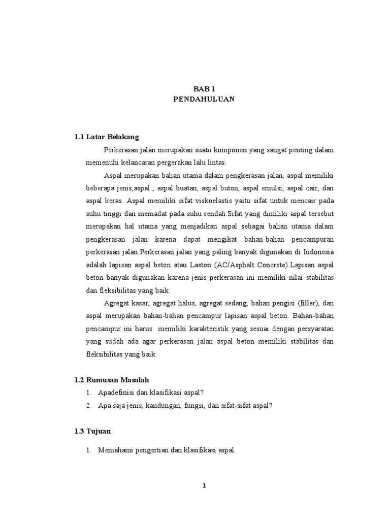 Aspal Sebagai Bahan Utama Perkerasan Jal | PDF