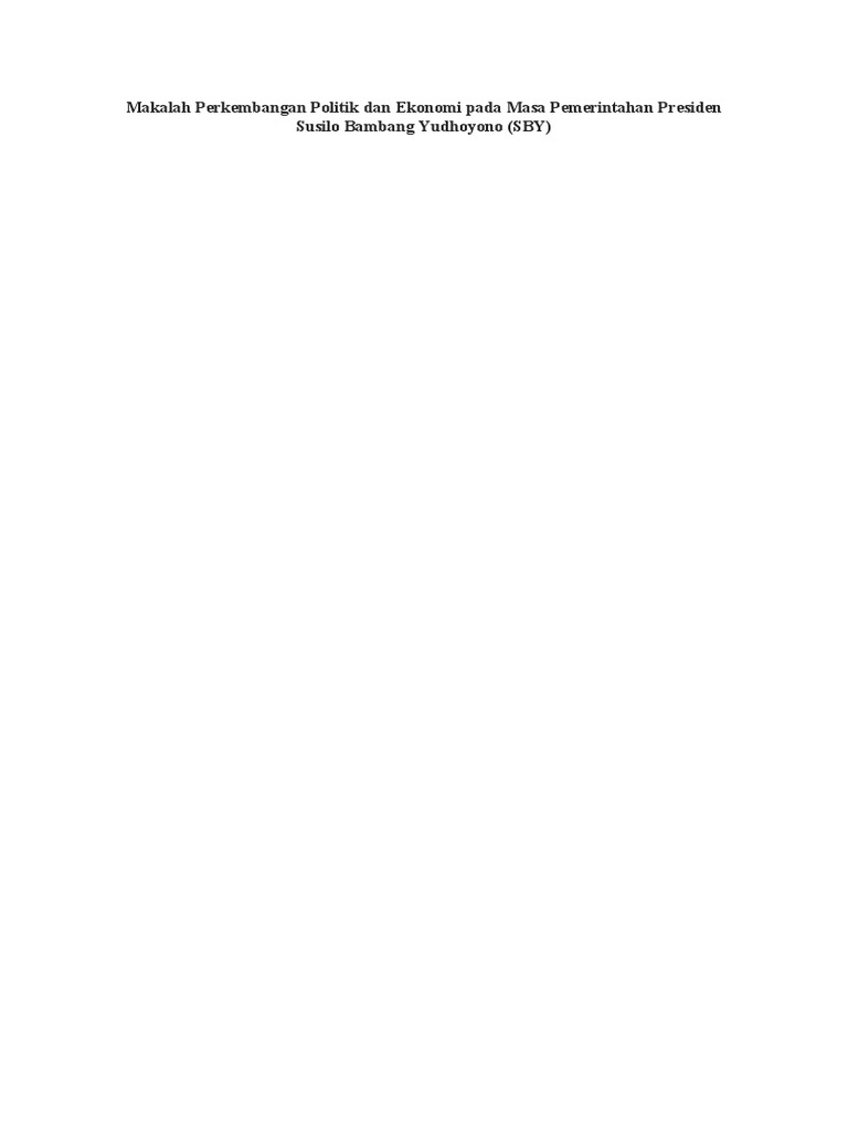 Makalah Sejarah SBY | PDF