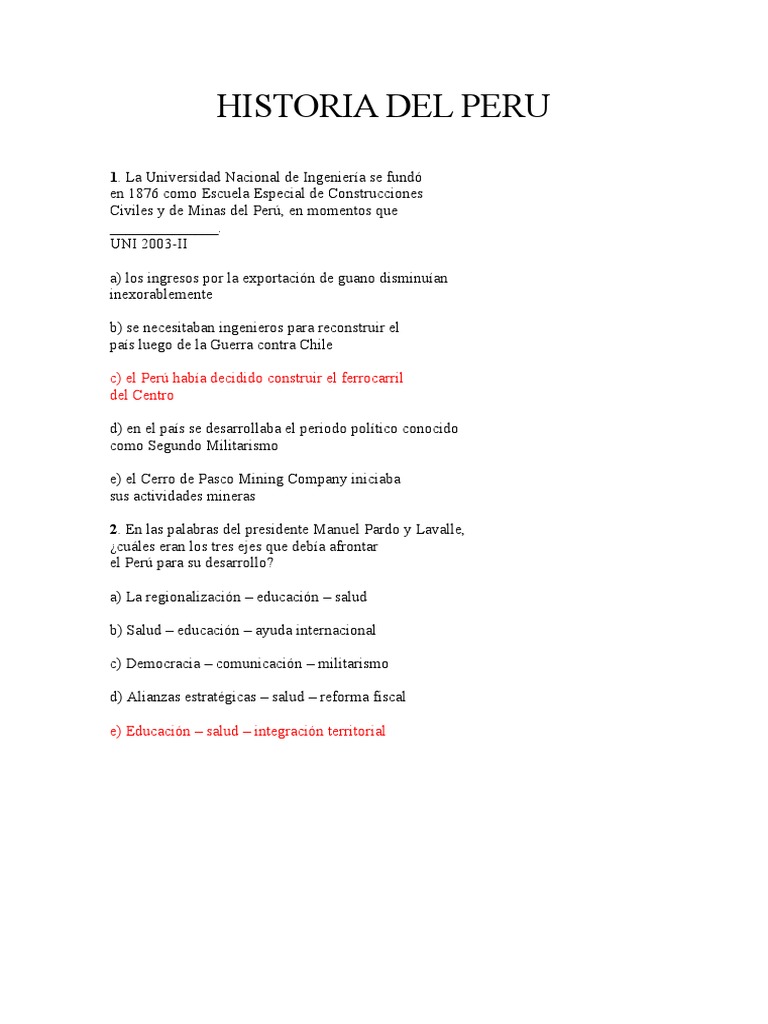Historia Del Peru - 20 de Octubre | PDF | Perú | América del Sur