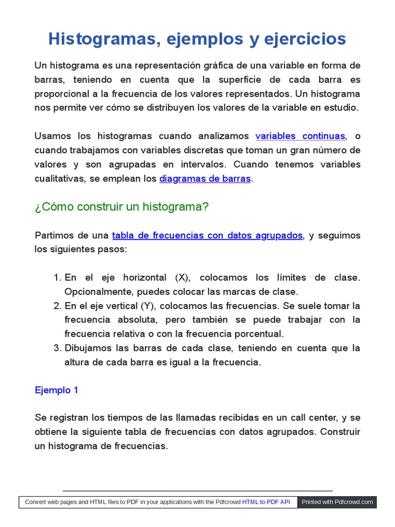 Matemovil Com Histogramas Ejemplos y Ejercicios | PDF | Histograma | Estadísticas no paramétricas