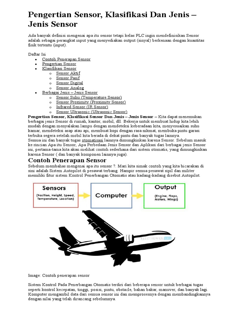 Pengertian dan Jenis Sensor Lengkap | PDF