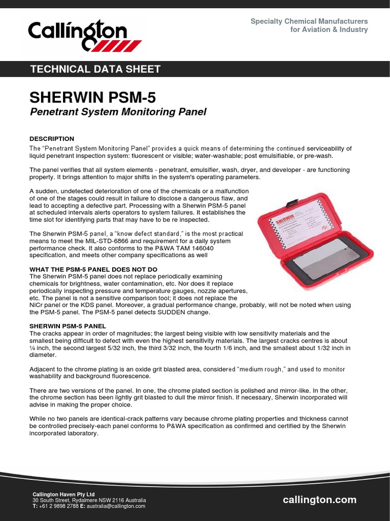 Sherwin PSM-5 TDS en | PDF | Chromium | Chemistry