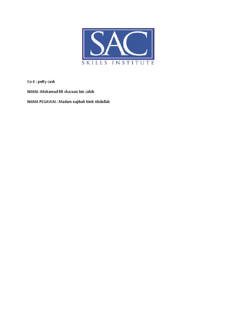Petty Cash Fifi 1 | PDF