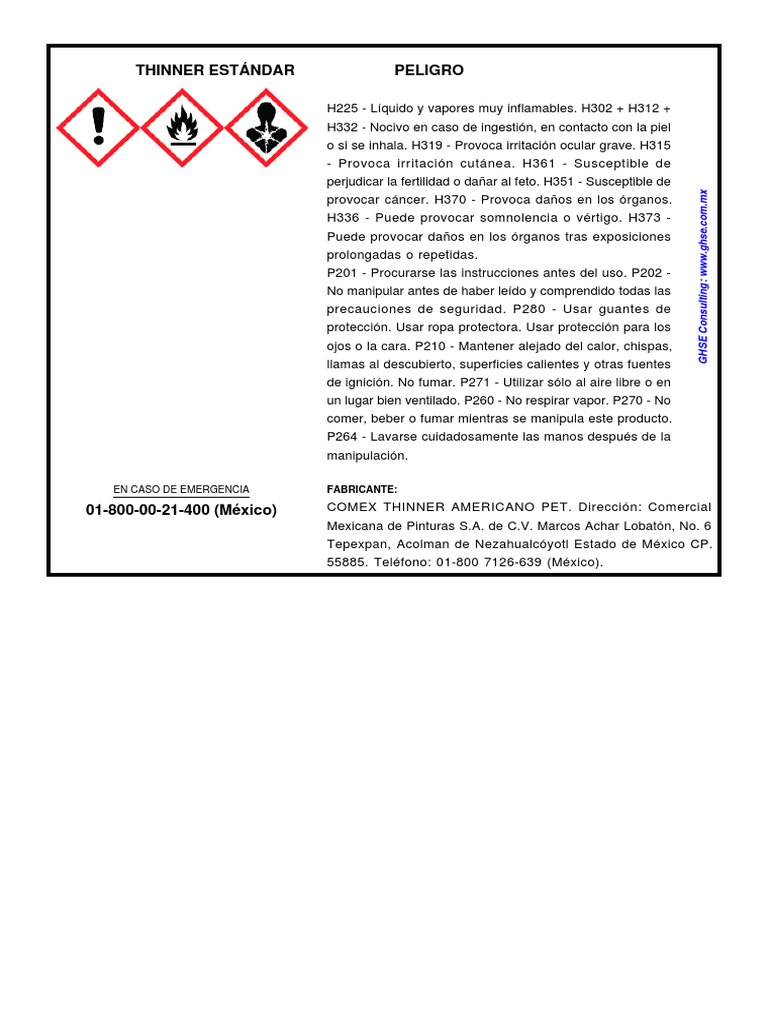 Etiqueta Thinner | PDF
