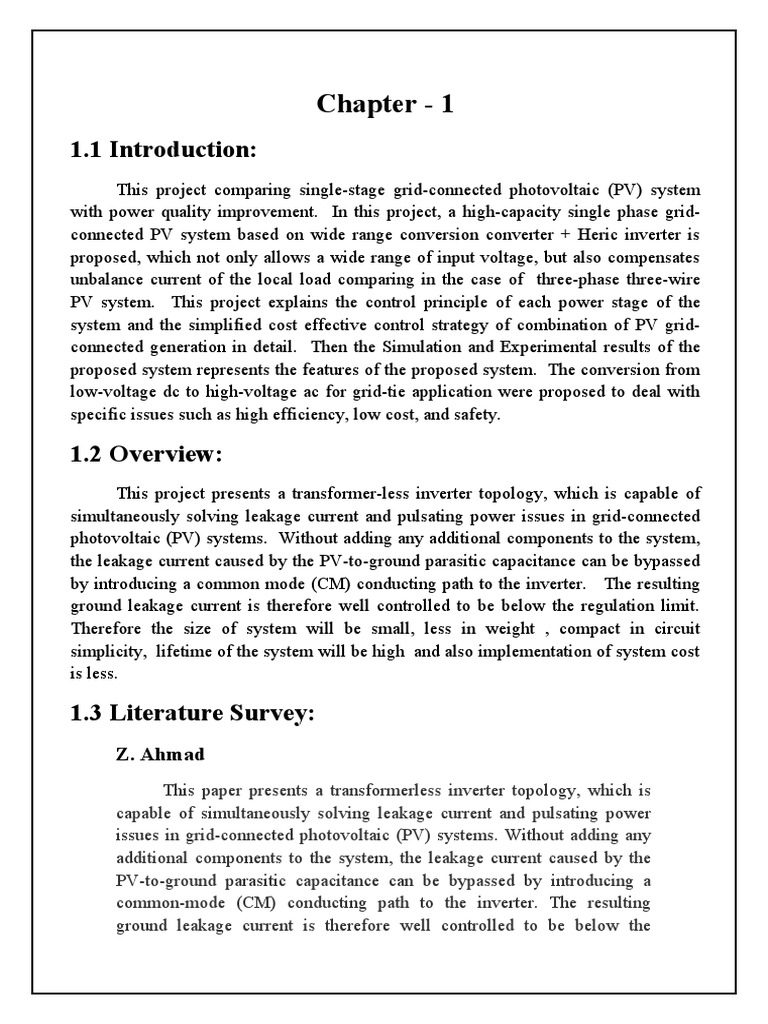 Final Year Project Report Chapter 1,2 | PDF | Photovoltaics | Solar Panel