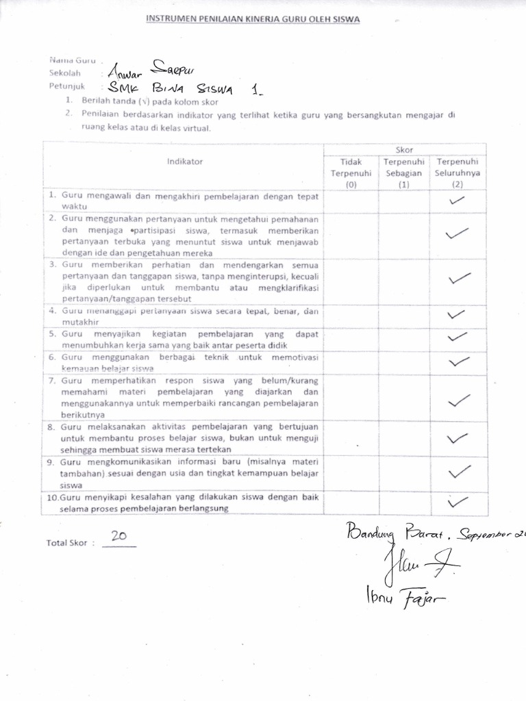 Laporan Umpan Balik Siswa | PDF