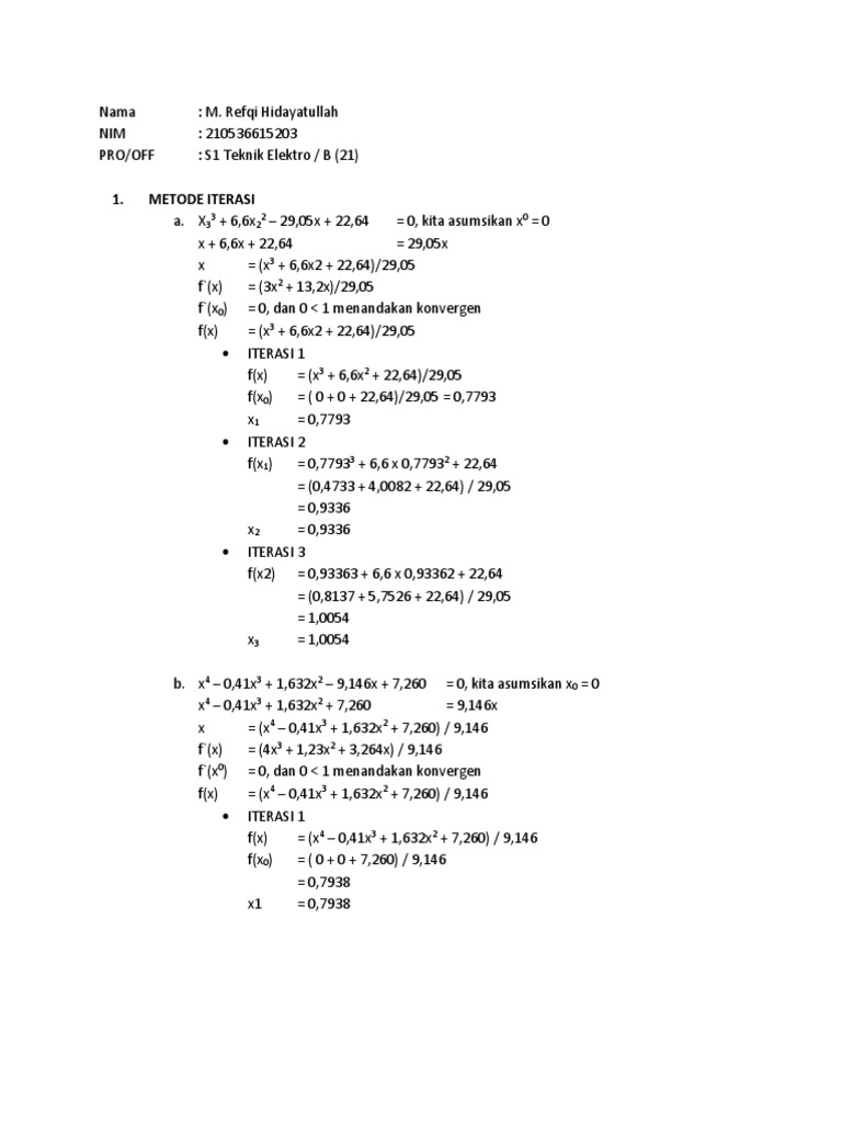 Tugas 3 Metode Numerik Pdf