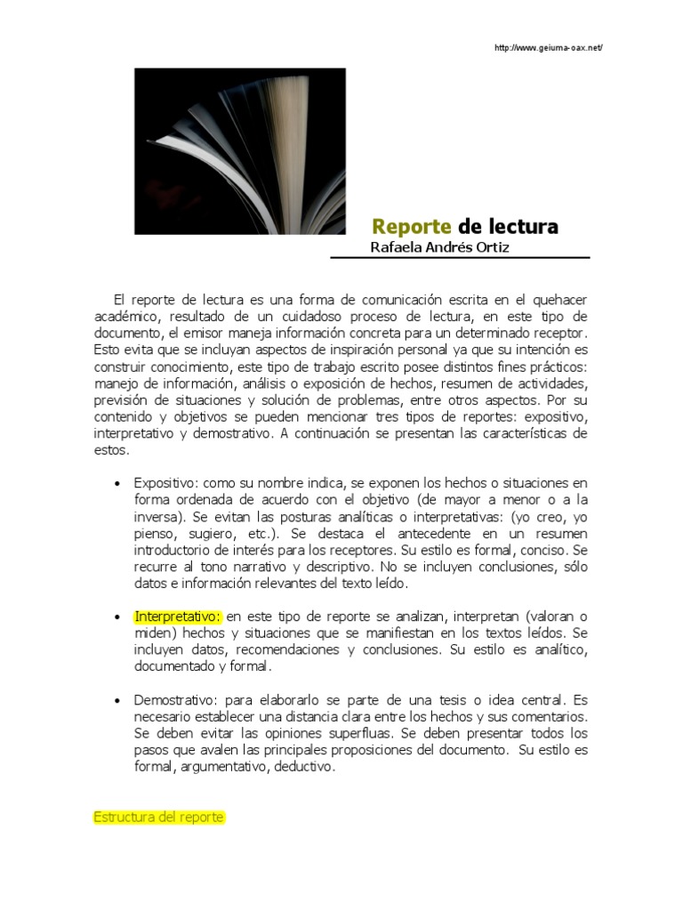 Cómo Elaborar Un Reporte Interpretativo | PDF | Ciencia cognitiva ...