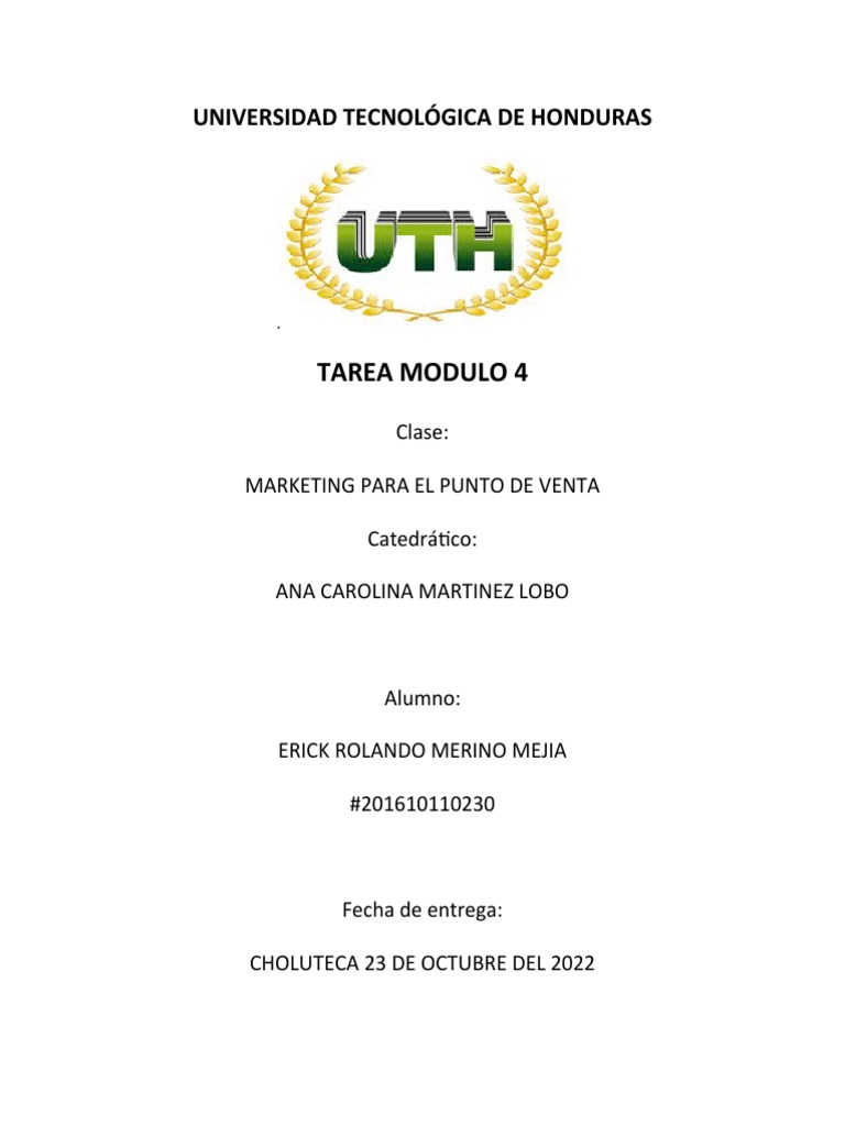 Tarea Modulo 4 Erick | PDF | Moda | Marketing