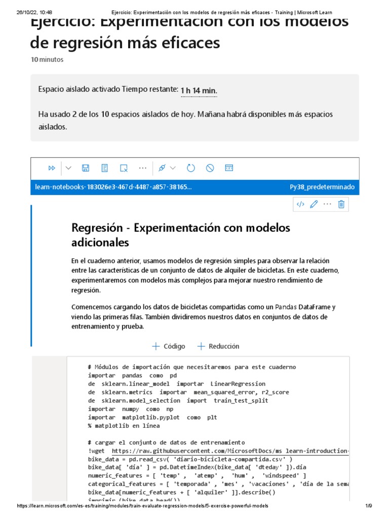 5 Ejercicio - Experimentación Con Los Modelos de Regresión Más Eficaces ... 5 Ejercicio - Experimentación Con Los Modelos de Regresión Más Eficaces ...