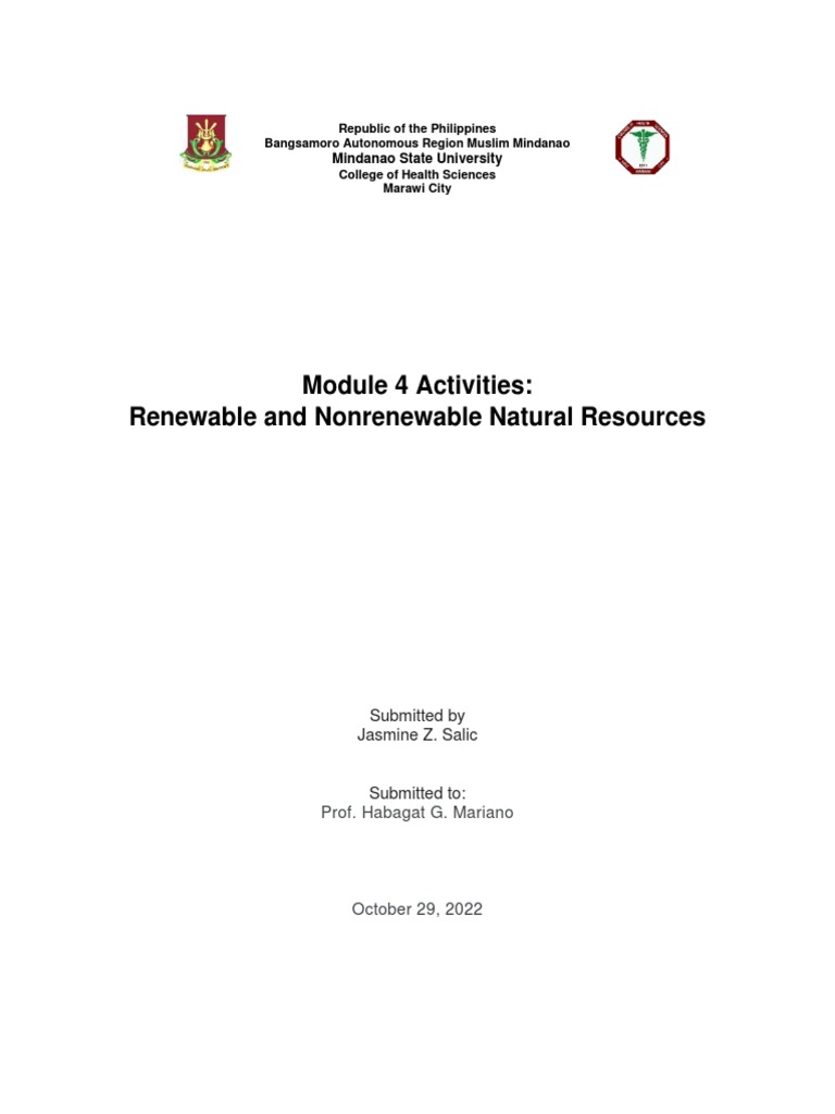 Module 4 Activities | PDF | Fuels | Renewable Energy Module 4 Activities | PDF | Fuels | Renewable Energy