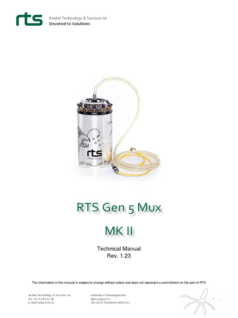 RTS Gen 5 MUX MK II - Technical Manual Rev 1 23 | PDF | Optical Fiber | Electrical Connector