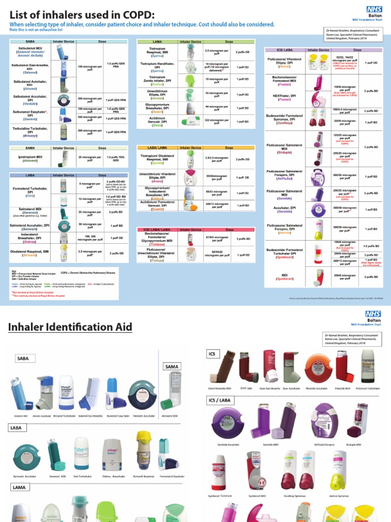 COPD Inhalers Identification Guide | PDF | Self-Improvement