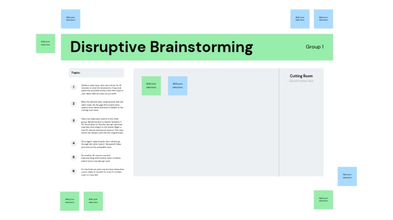 Disruptive Brainstorming: Group 1 | PDF | Brainstorming | Ephemera