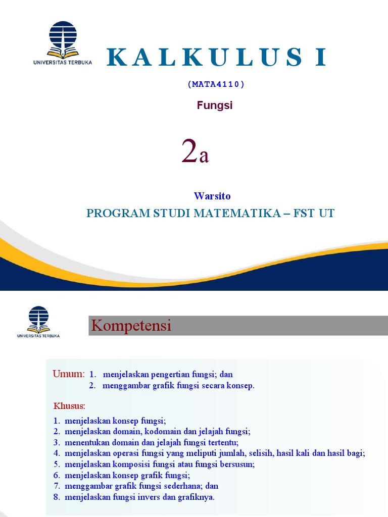 Kalkulus I: Program Studi Matematika - FST Ut | PDF