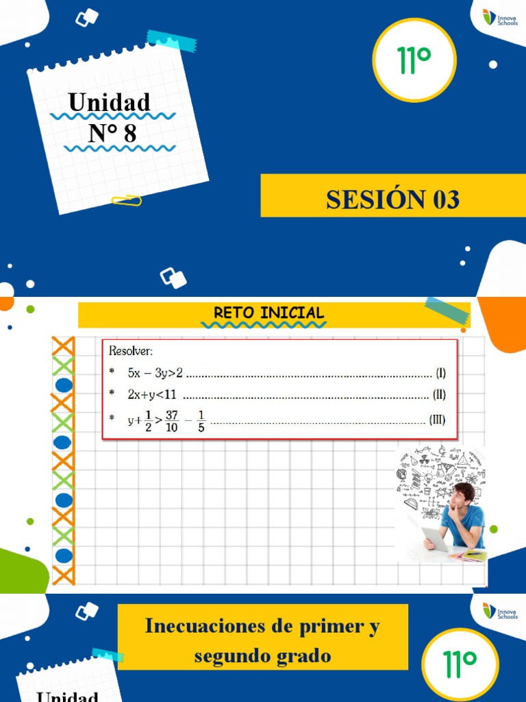 Sesión 3 - Inecuaciones de Primer y Segundo Grado | PDF | Intervalo (Matemáticas) | Desigualdad ...